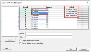 Creating a Fishbone Diagram in Minitab