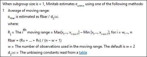 How Is Cpk Calculated When the Subgroup Size Is 1?