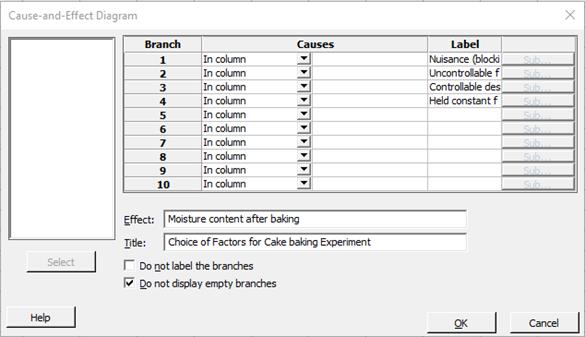 Creating a Fishbone Diagram in Minitab