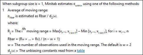 How Is Cpk Calculated When the Subgroup Size Is 1?